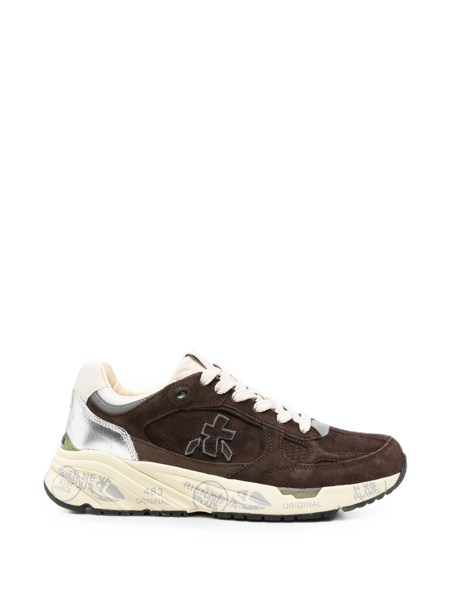 Кроссовки PREMIATA Mased suede-panelled sneakers