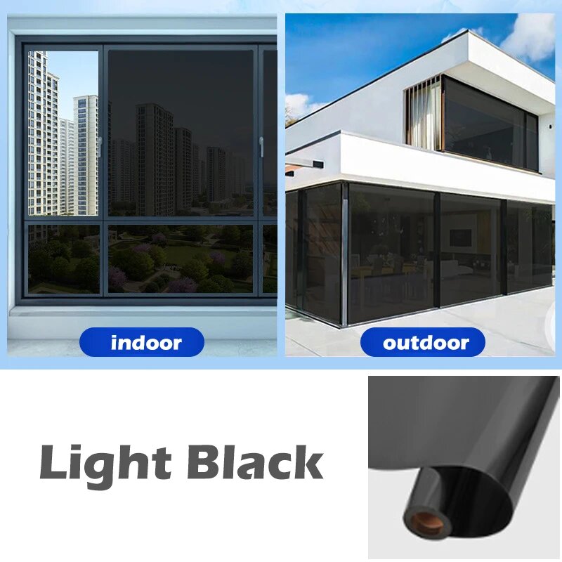 Прозрачная защитная пленка для окон PET 40x500cm, Черный, light black