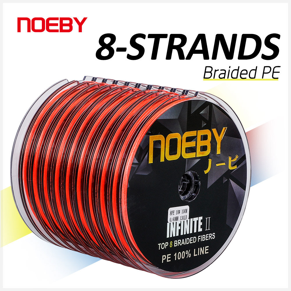 NOEBY 6 PE рыболовная леска 100м на катушку 10 катушек Многоцветная для морской и ловли на блесну Высокая прочность