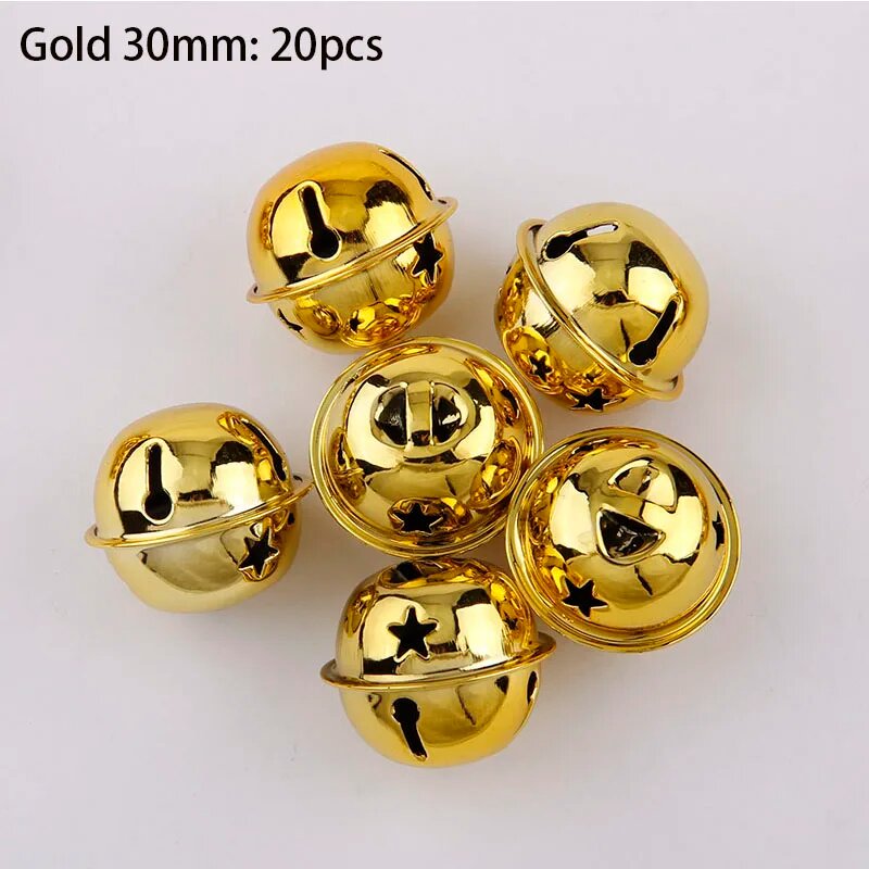Рождественские колокольчики Ywbeads из железа 25-50 мм Желтый, Gold 30mm 20pcs
