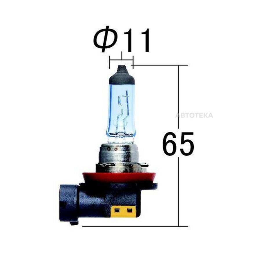 Лампа высокотемпературная Koito Whitebeam H8 12V 35W (70W) 4000K (уп. 1 шт.) KOITO 0758W