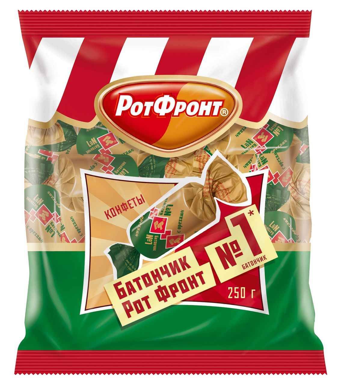 РотФронт Конфеты Батончики с орехами 250 г
