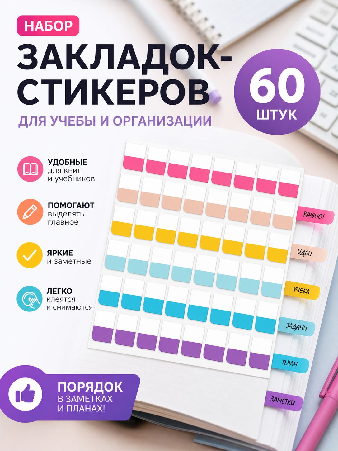 Бумага для заметок 1 шт, листов: 60