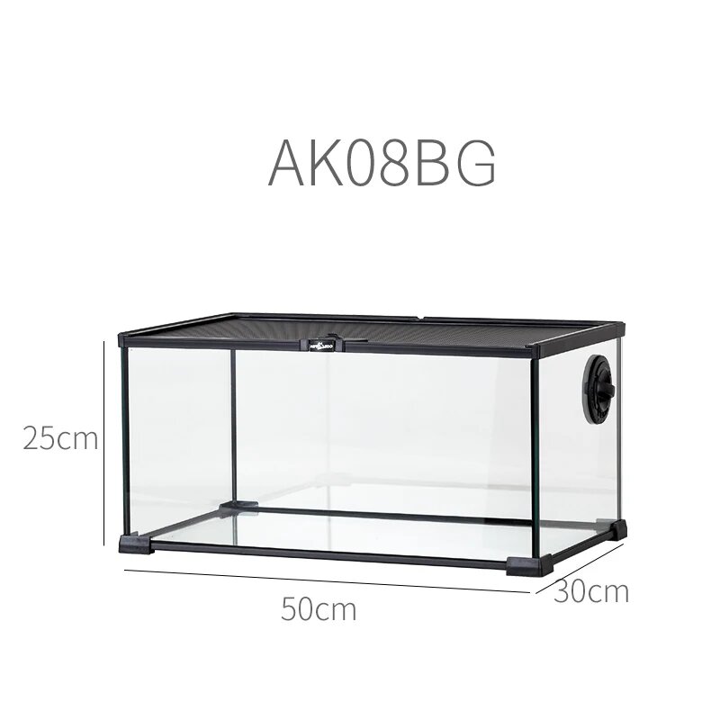 50x30x25cm Прозрачная стеклянная клетка для хомяков, ежей и карликовых мышей
