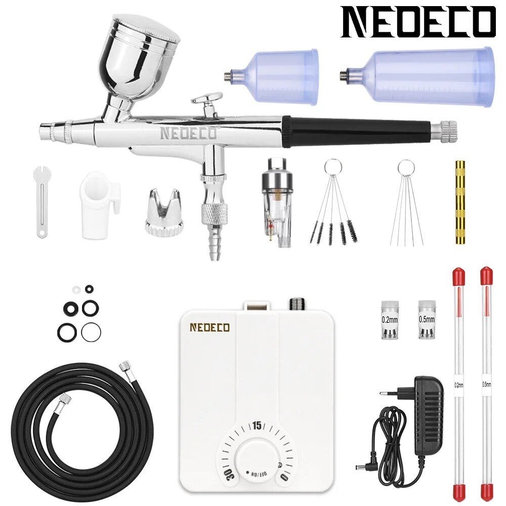 NEOECO Аэрограф двойного действия, EU Plug, NCT-STCB131W-S3