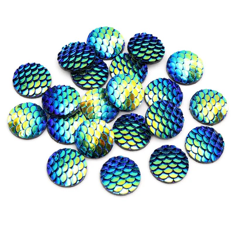 Кабошоны для бижутерии Wadsfred смешанные цвета 10 мм, Black Blue AB