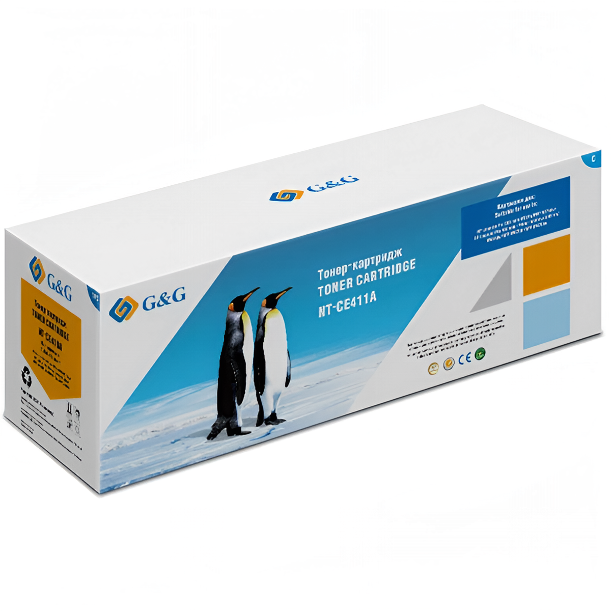 Картридж для HP CE411A голубой, G&ampG совместимый