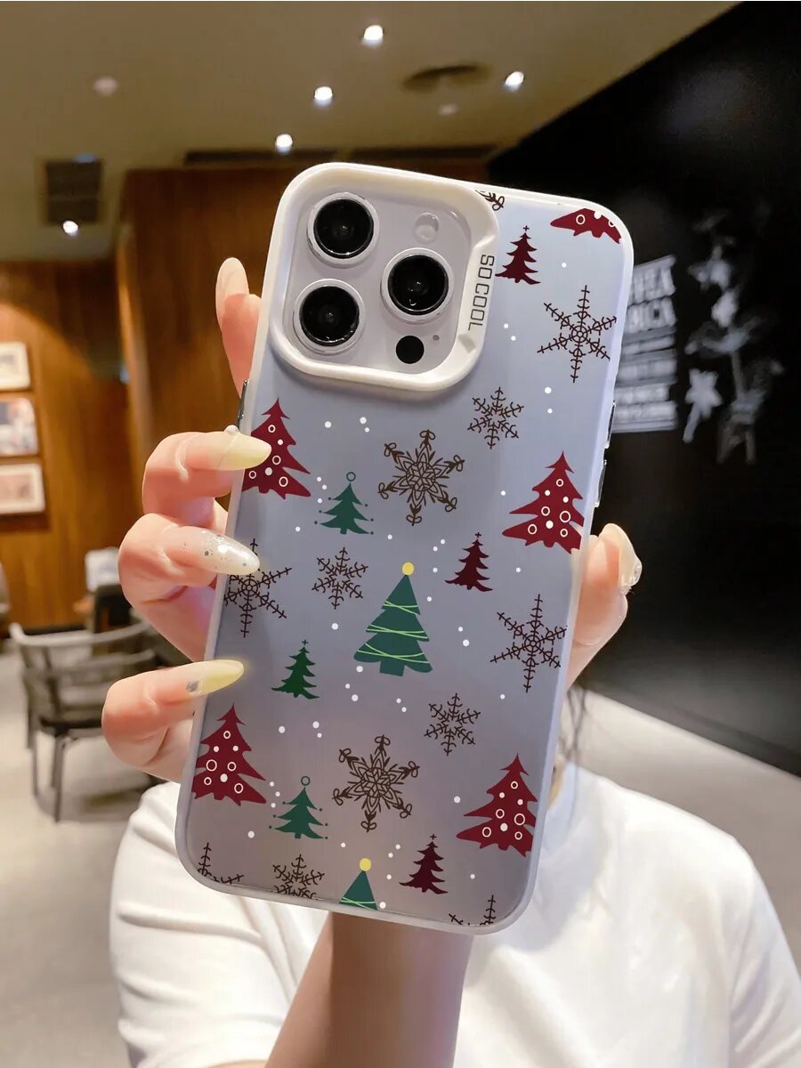 Чехол на IPHONE 14 PRO белый Рождественская Декорация