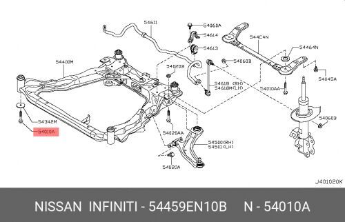 Болт С Двухгранной Головкой Org (NISSAN 54459EN10B)