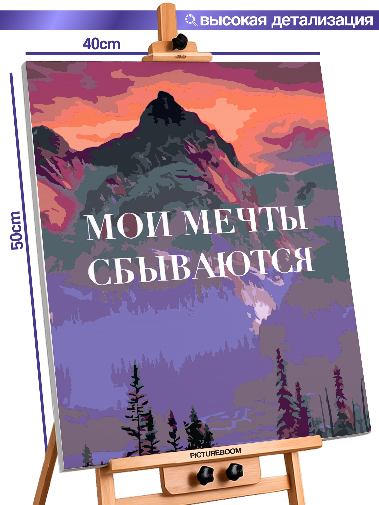 Картина по номерам на подрамнике 40x50 PICTUREBOOM Мои мечты сбываются 1104