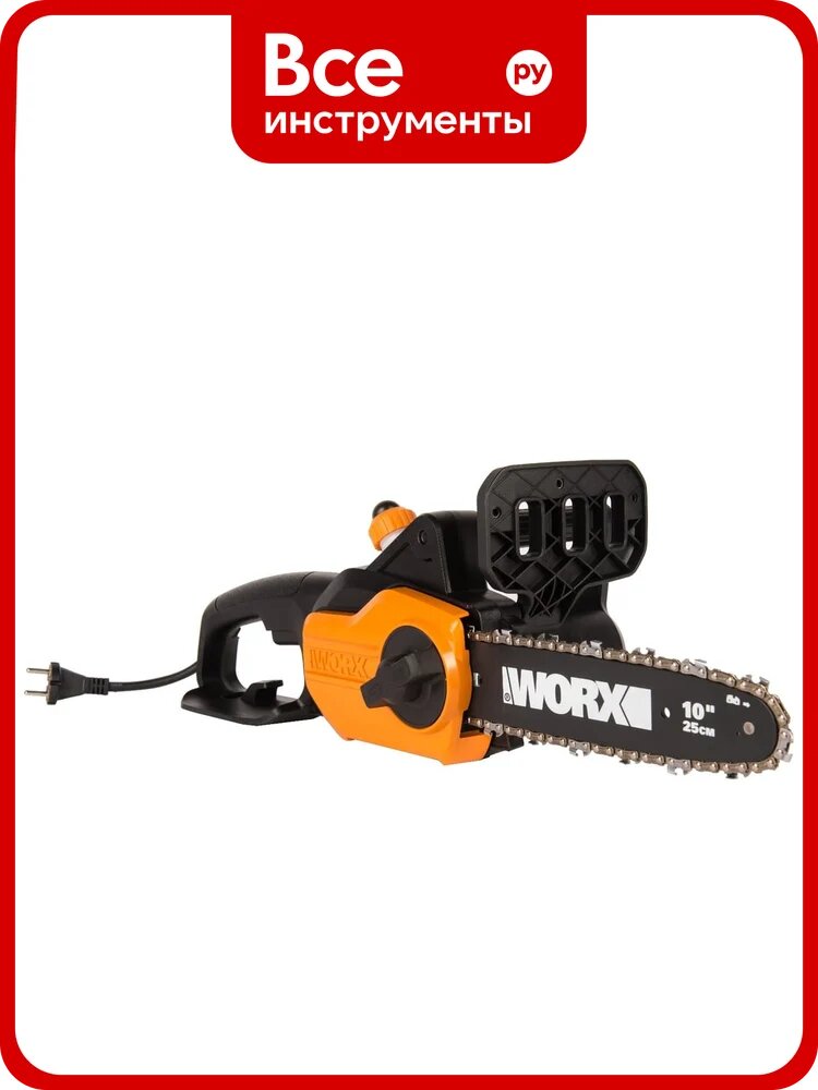Цепная пила WORX WG305E с бесключевой регулировкой натяжения цепи, защитным футляром и масляным баком для длительной