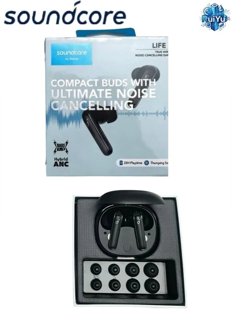 Soundcore Наушники беспроводные с микрофоном wuxianeryi, Bluetooth, USB Type-C, черный