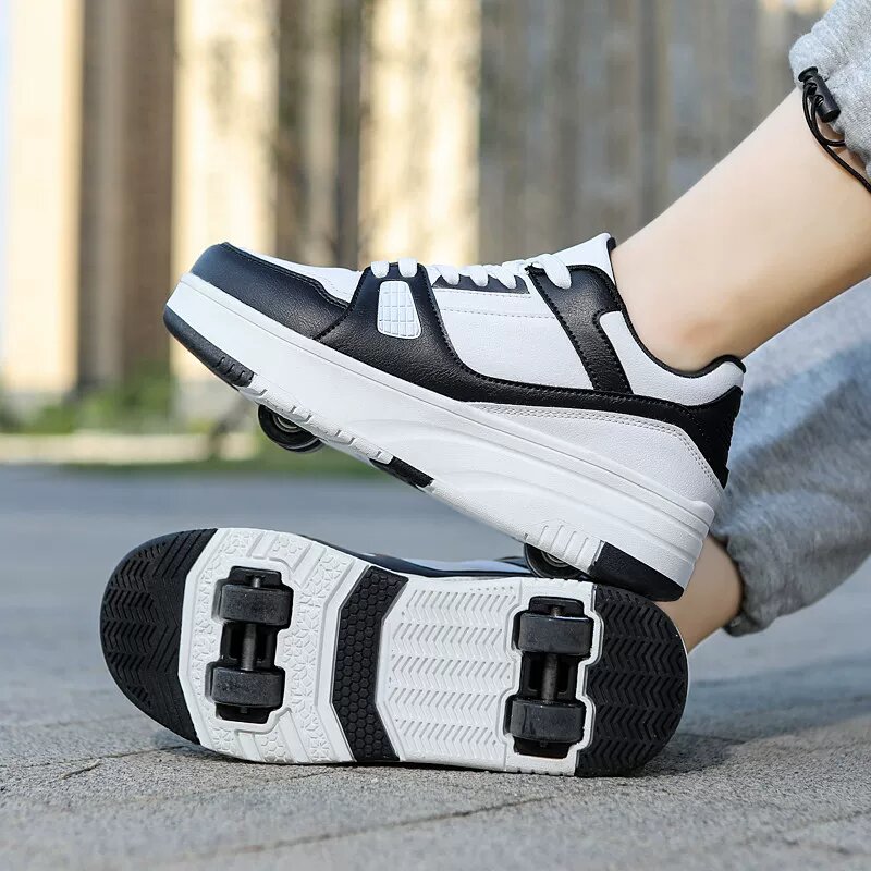 Heelys маленькие четырехколесные кроссовки для детей, черно-белые, размер 38