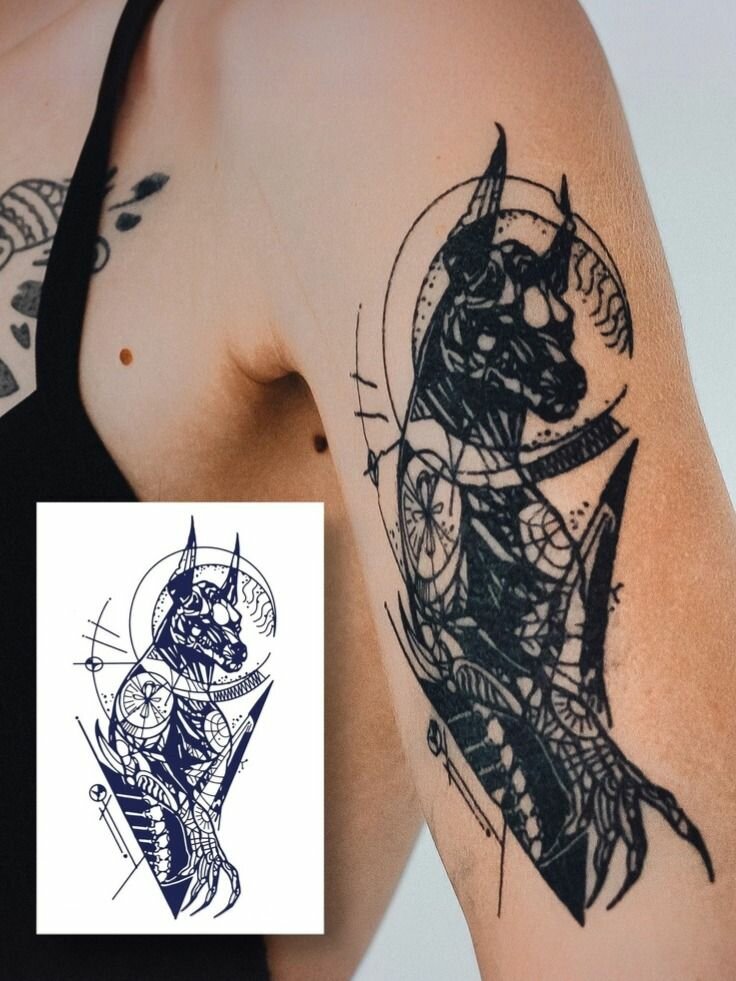 Tattoo'шки Временные тату без пленки (темнеют через 24 часа) 10*15см временные татуировки темнеющие через сутки