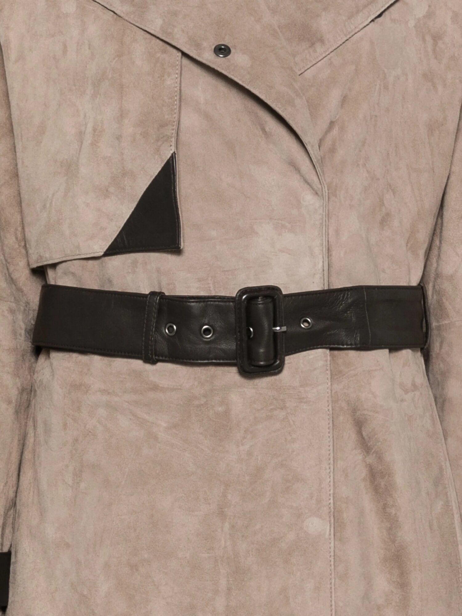 Пальто EMPORIO ARMANI Belted suede trench coat, размер 42 — фото 1