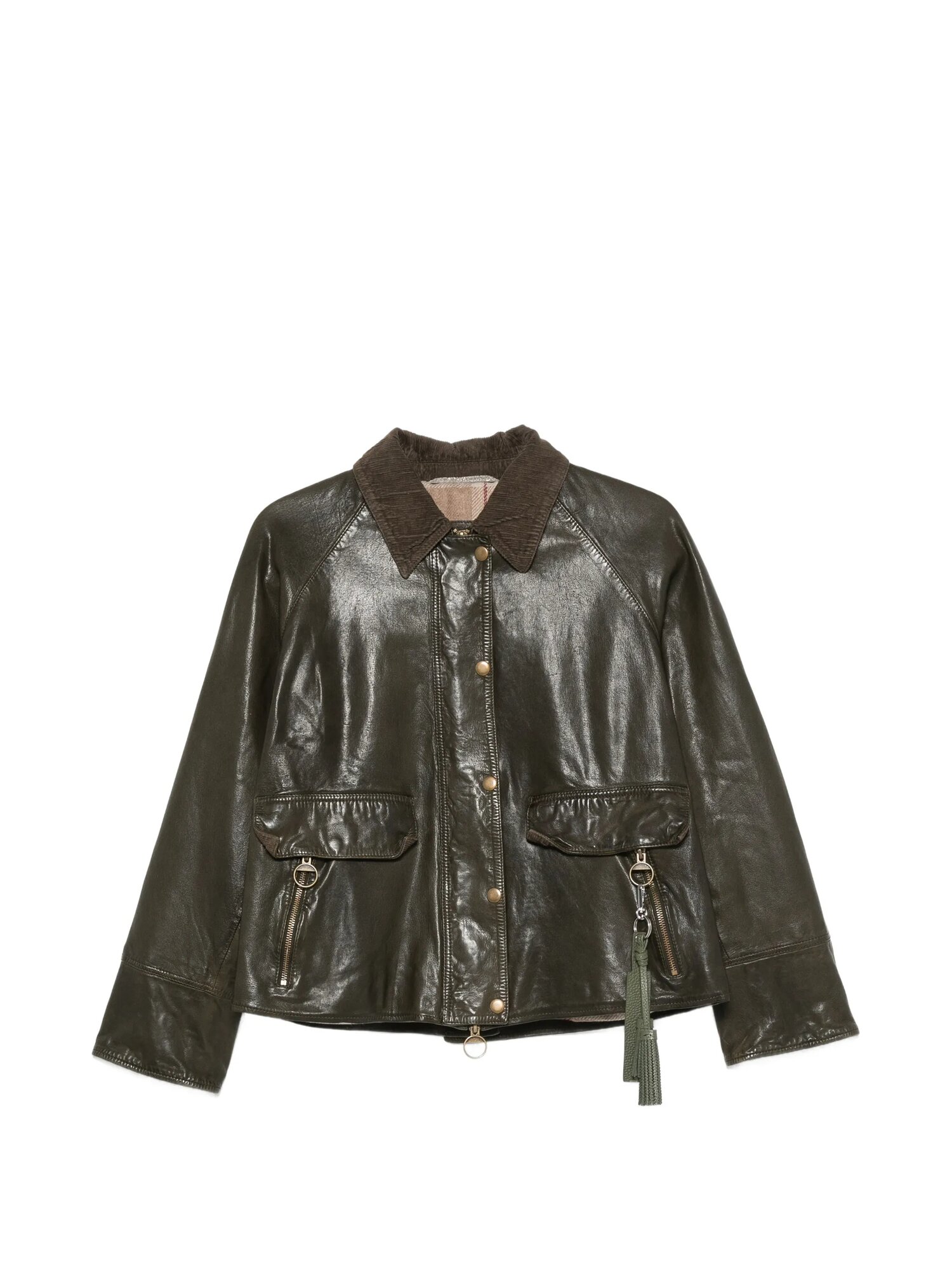 Куртка Leather zip-up jacket