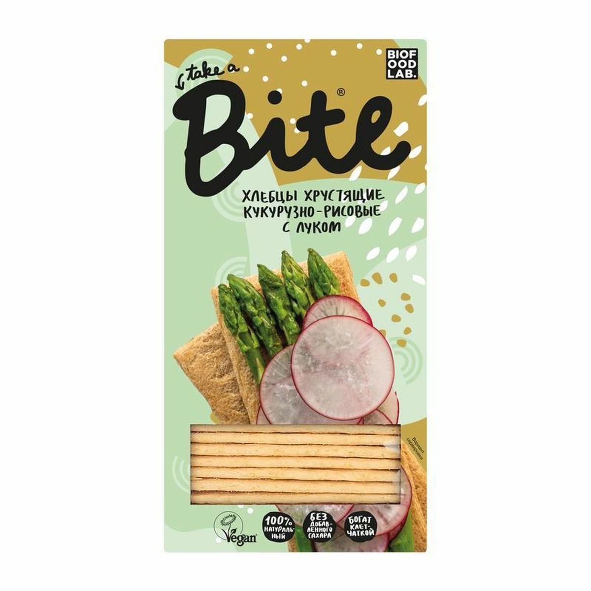 Хлебцы Bite кукурузно-рисовые с луком без глютена 150г, 8шт.
