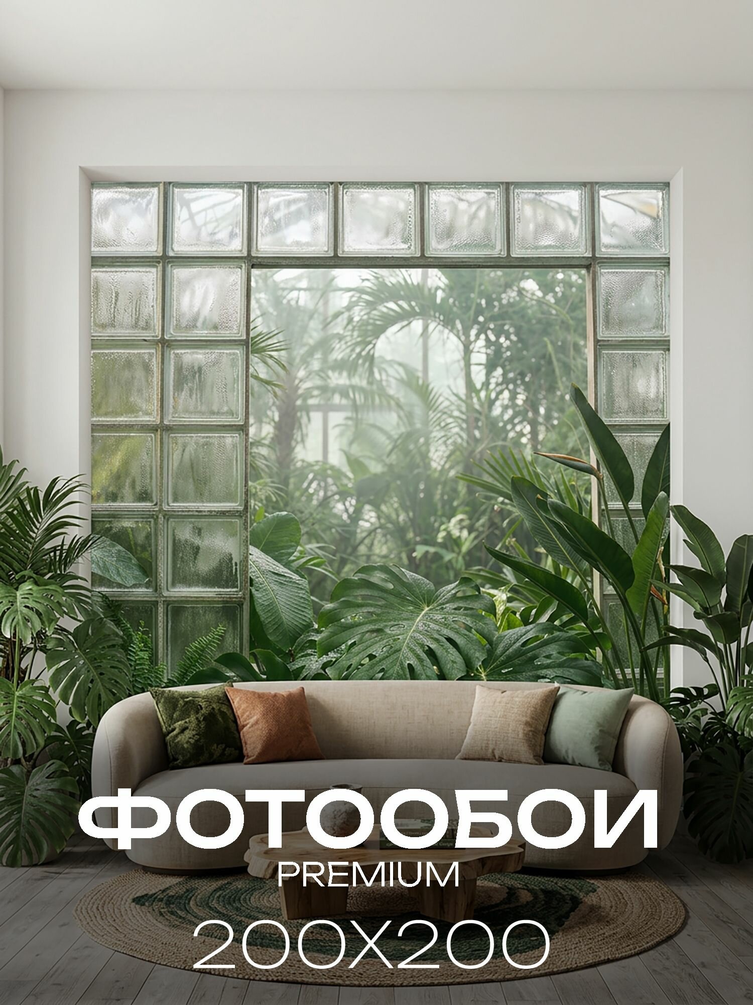Фотообои на стену флизелиновые 3D растения (тропические листья) 200х200