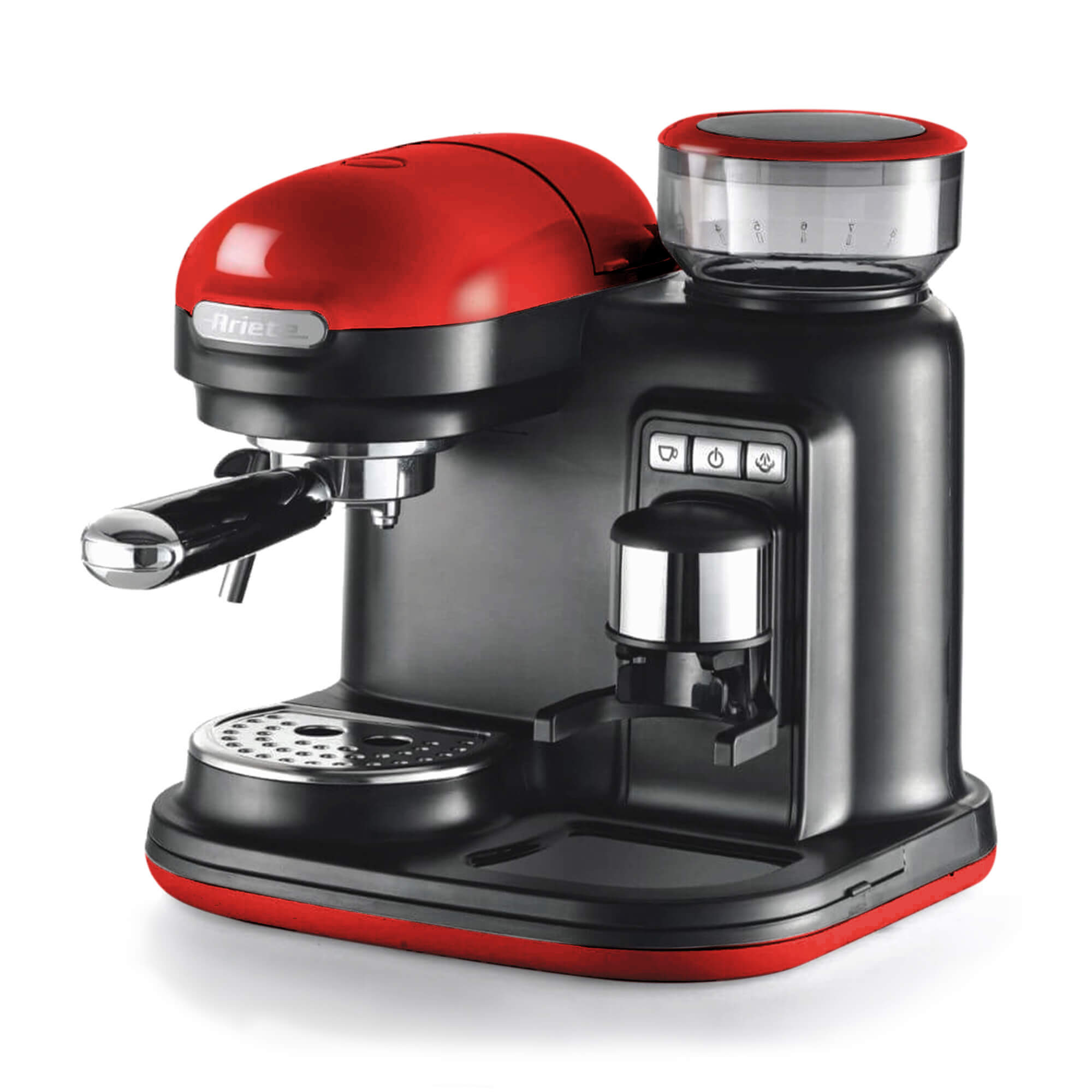Кофеварка рожковая Ariete Moderna 1318/00 со встроенной кофемолкой, 15 бар, капучинатор, резервуар 0,8 л, красный