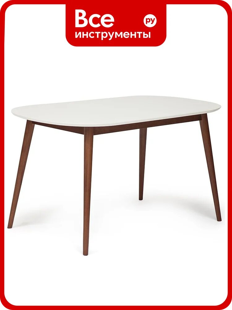 Обеденный стол Tetchair Max (макс) основание бук, столешница МДФ, 140x80x75 см, белый + коричневый 10465