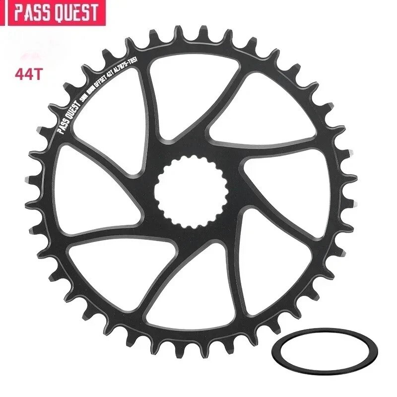 Звездочка PASS QUEST для Shimano Direct Mount M7100, XT, M8100, 34/30/32 зубьев, Black 44T