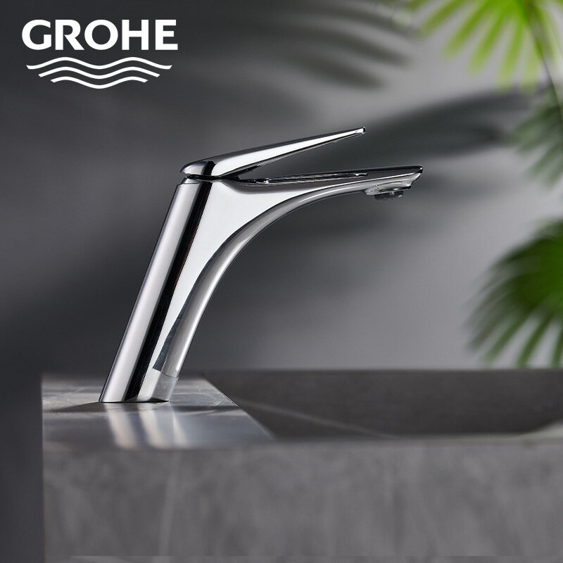 GROHE · Смеситель для раковины, скошенный латунный кран для умывальника (горячая и холодная вода)