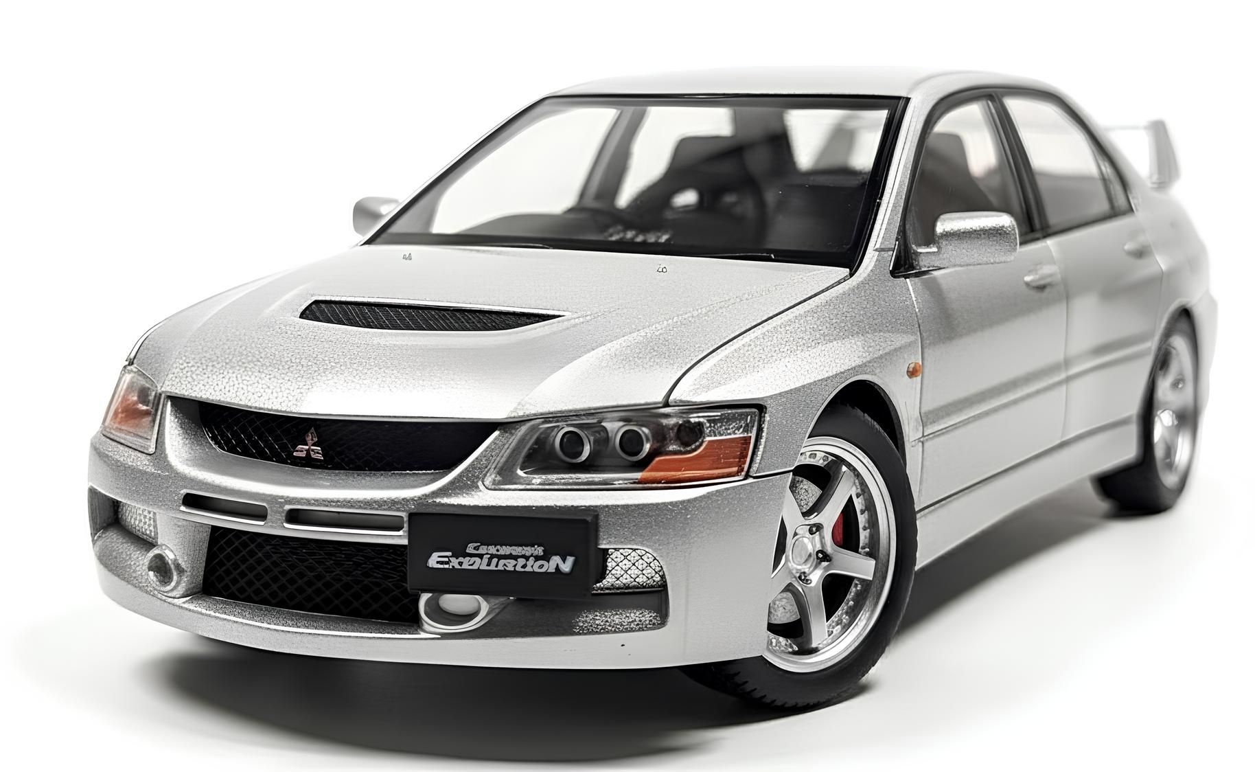 Машинка металлическая инерционная модель Mitsubishi Lancer Evolution IX 2005-2007 (Мицубиси Лансер Эволюшн серебристый 20 см) Детская игрушка / Масштаб 1:23