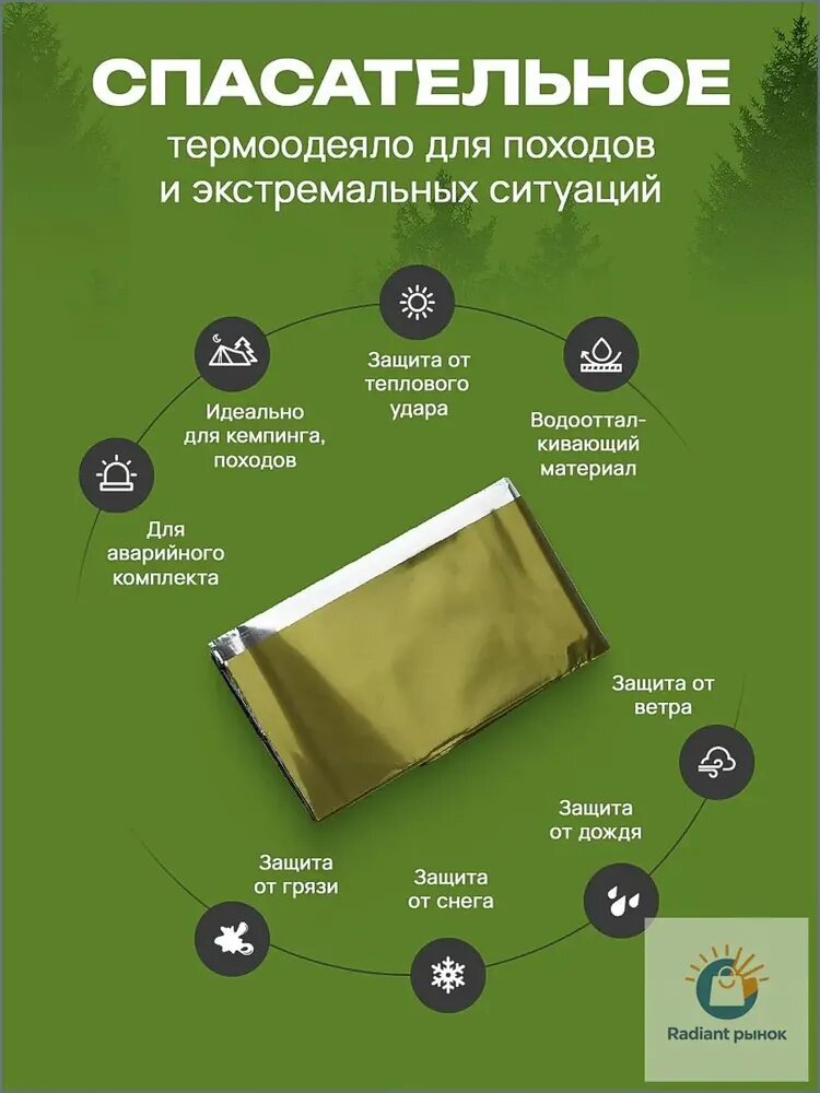 Термо одеяло 3 шт спасательное в аптечку