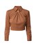 Блуза Elisabetta Franchi Logo-plaque open-back blouse, размер 44, brown