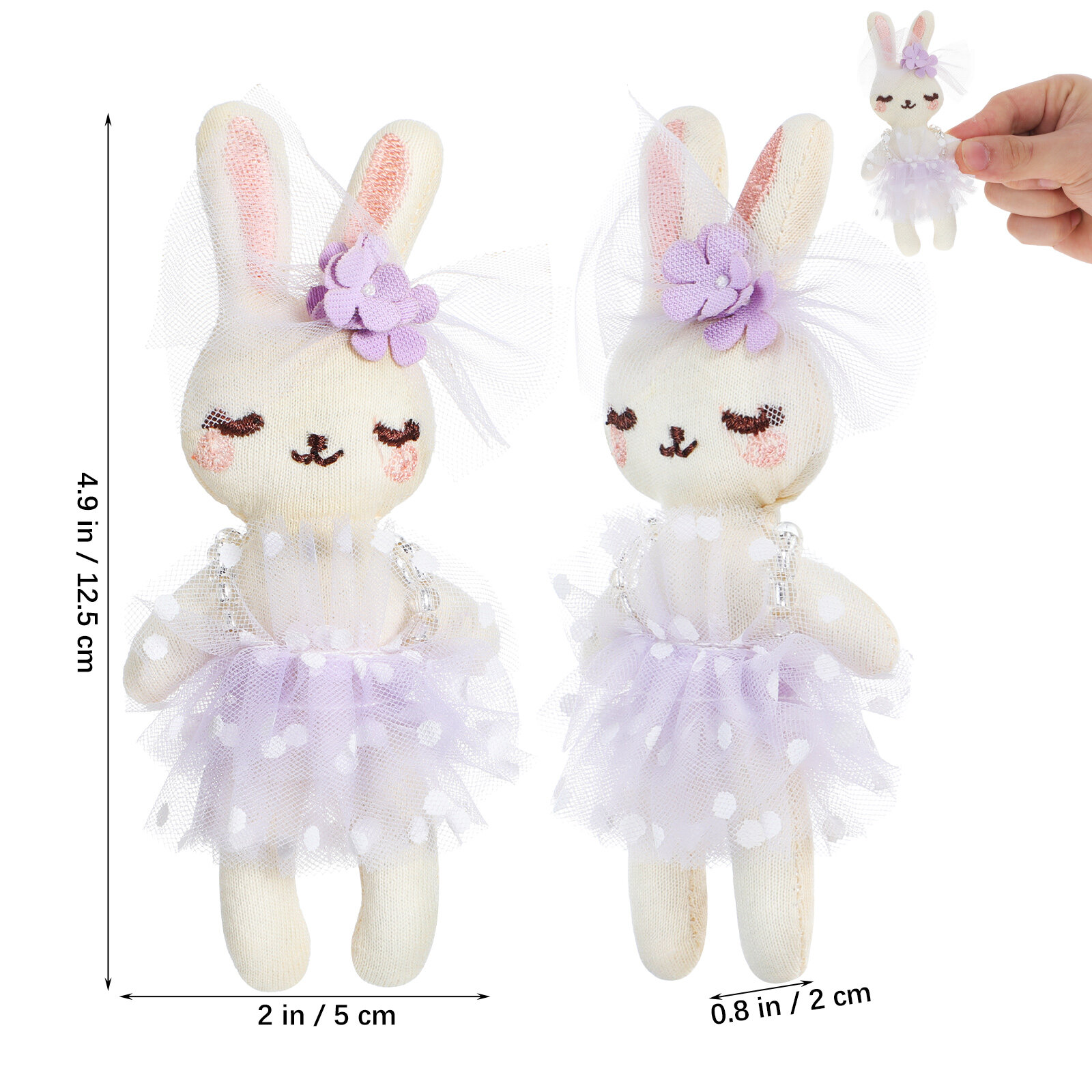 3 Пcs Игрушки В Forme КроликаDIY Куклы Из Плюша Для Декора Головных Уборов 12.50X5.00X2.00CM