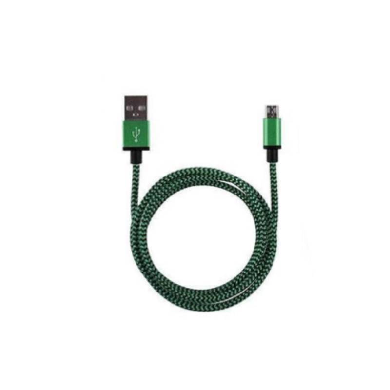 Micro usb кабель данных для андроид устройств бренд не указан модель не указана производственный номер не указан, зеленый 3 м, плетеный
