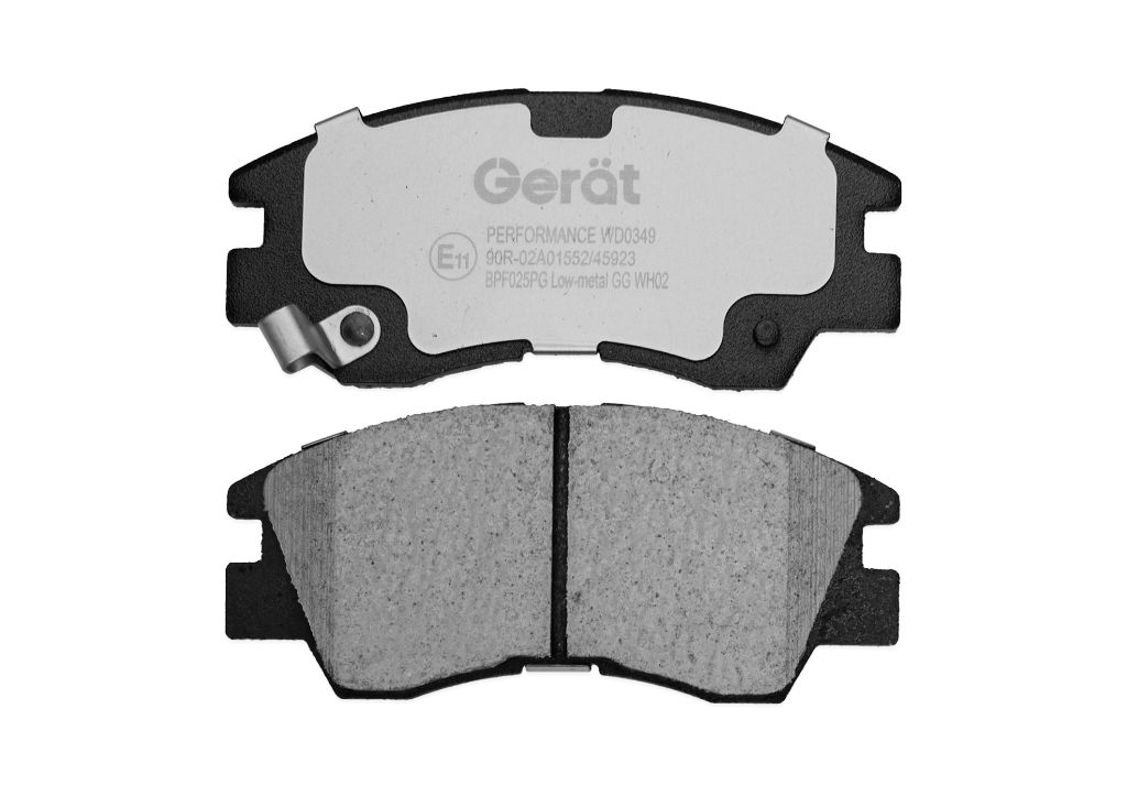 Тормозные колодки Gerat BPF025PG (передние) Low-metallic для а/м MITSUBISHI DELICA, L200, L300, PAJERO