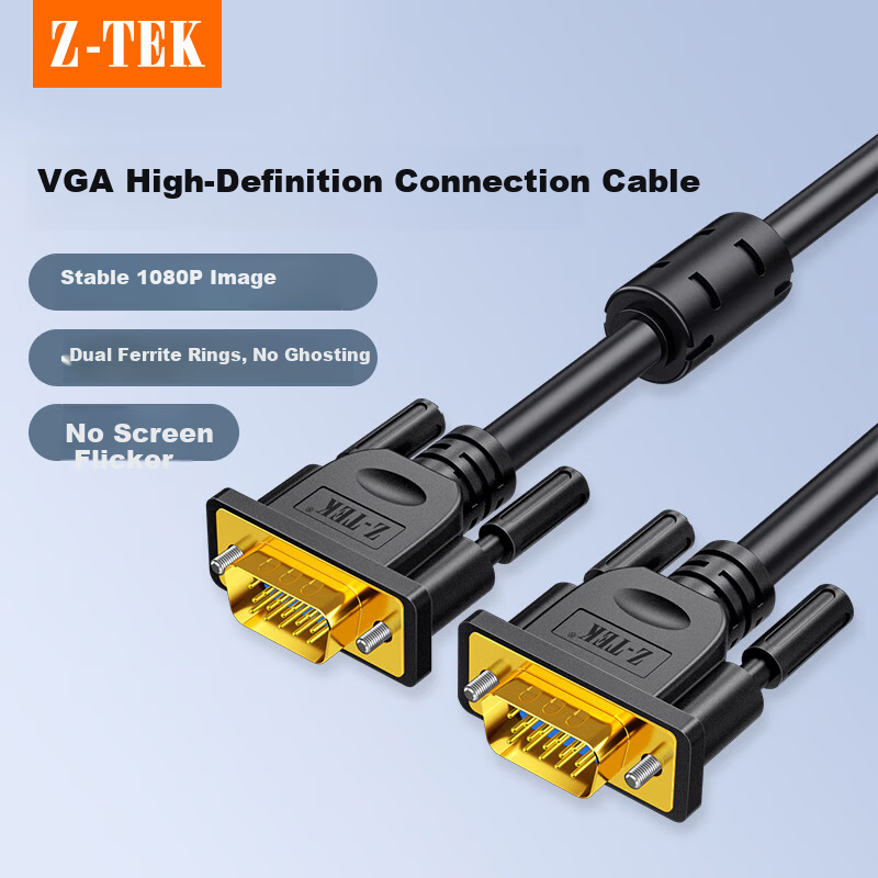 Z-TEK Инженерный класс 15м кабель VGA 3+6 медные жилы для ПК ноутбука монитора проектора высококачественный