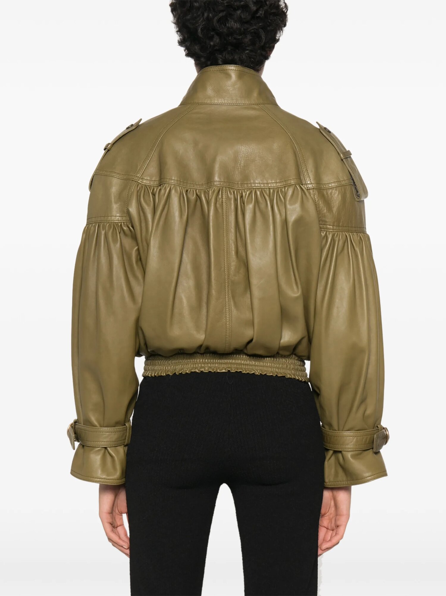 Куртка Chloe High-neck cropped jacket, размер 38, зеленый — фото 1
