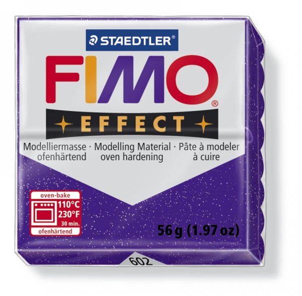 Полимерная глина FIMO Effect, запекаемая в печке, 56 г, цвет фиолетовый с блестками (FIMO8020-602)
