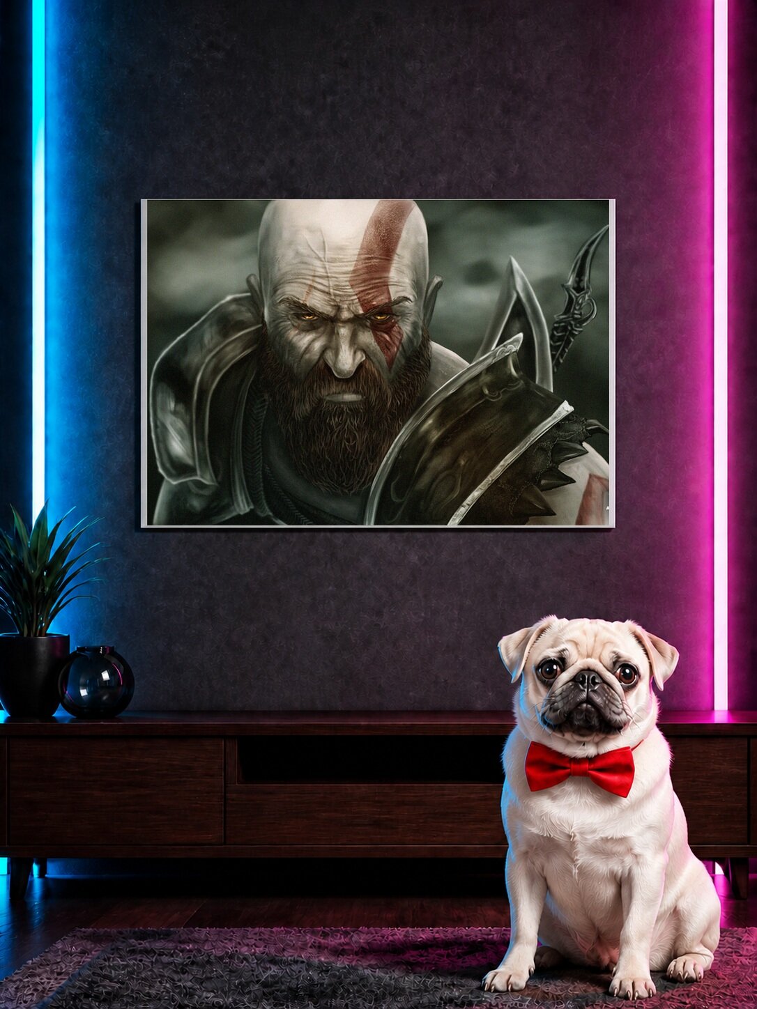 Плакат God of War Мир — эффектная игровая сцена A3