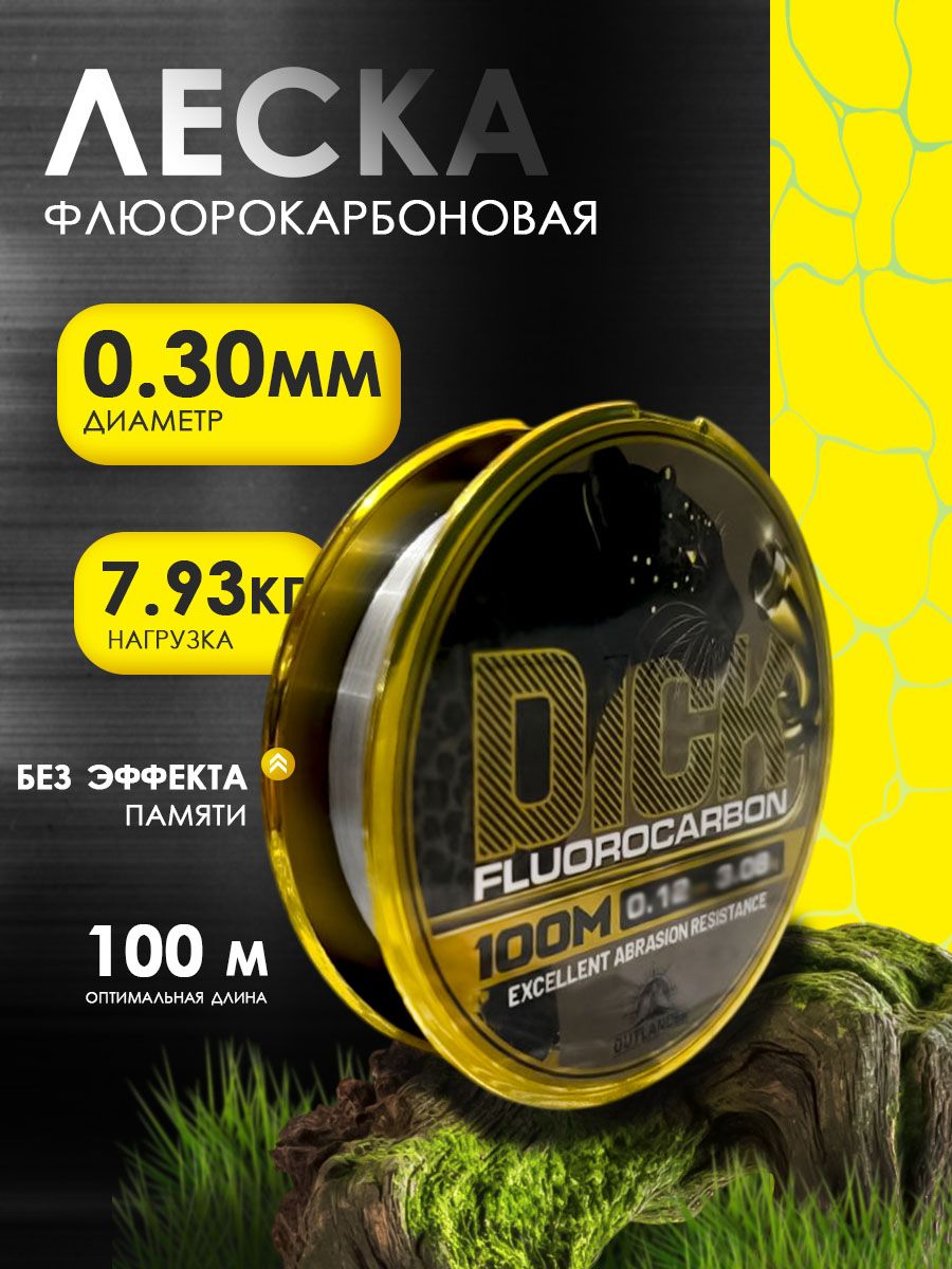 Леска флюрокарбоновая для рыбалки 100 м