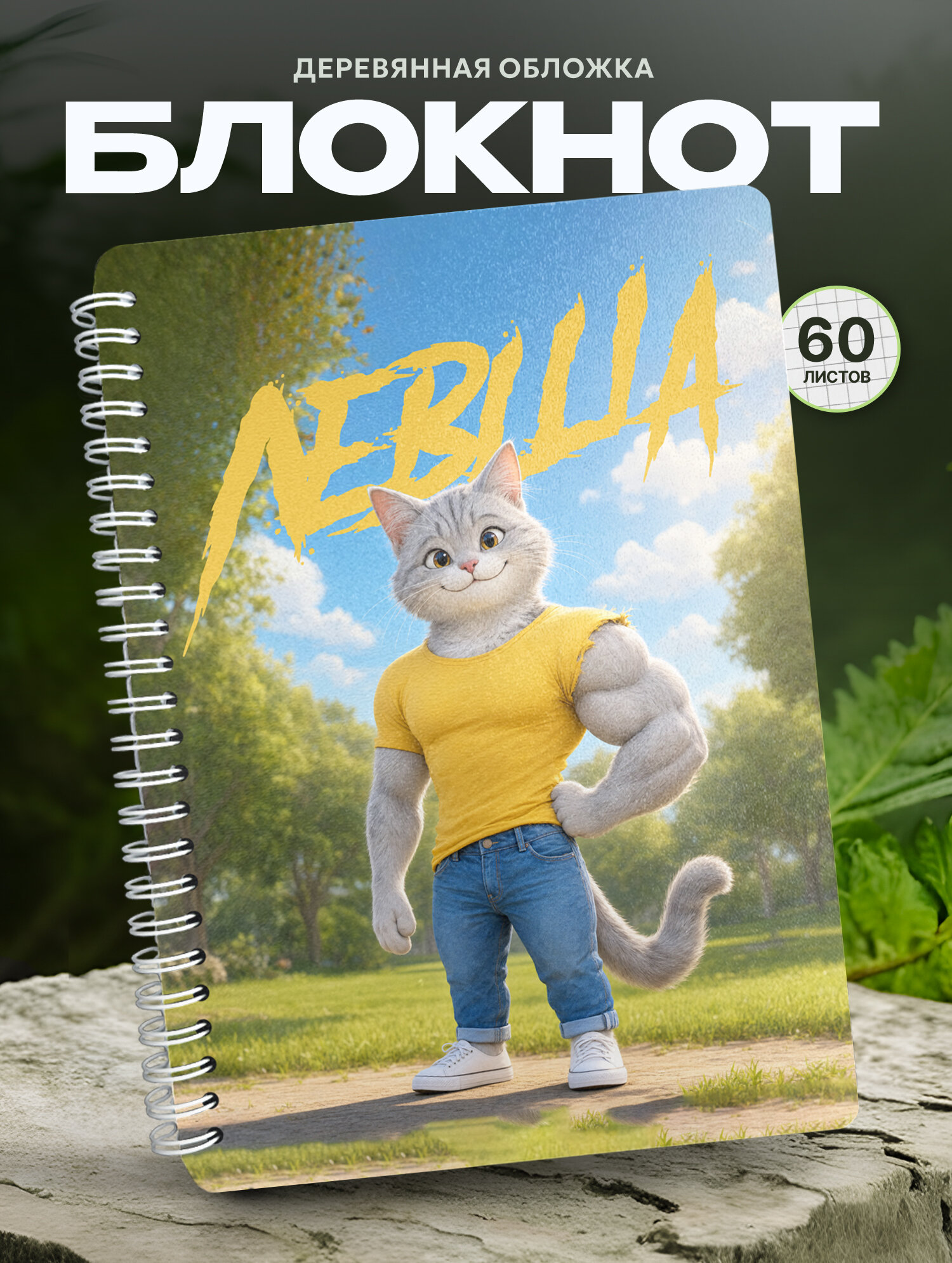 Блокнот Wood-book "день левши", A5, твердая обложка, лхдф