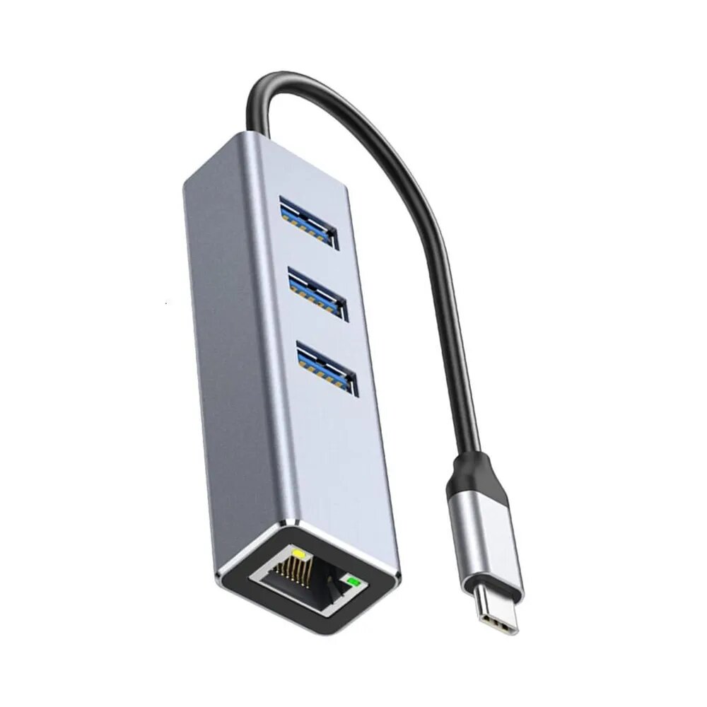 USB 3.0 хаб с Type-C и гигабитным Ethernet, - C