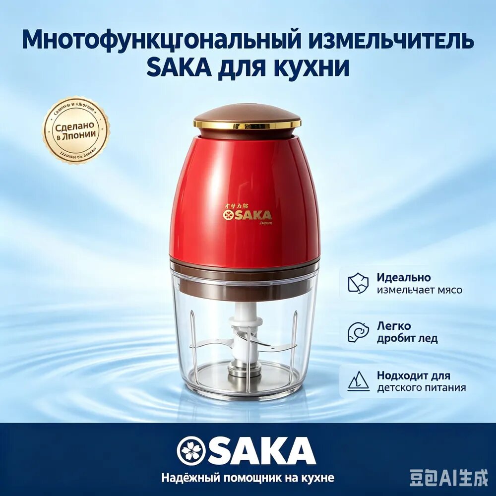 Измельчитель SAКА кухонный блендер для детского питания, красный
