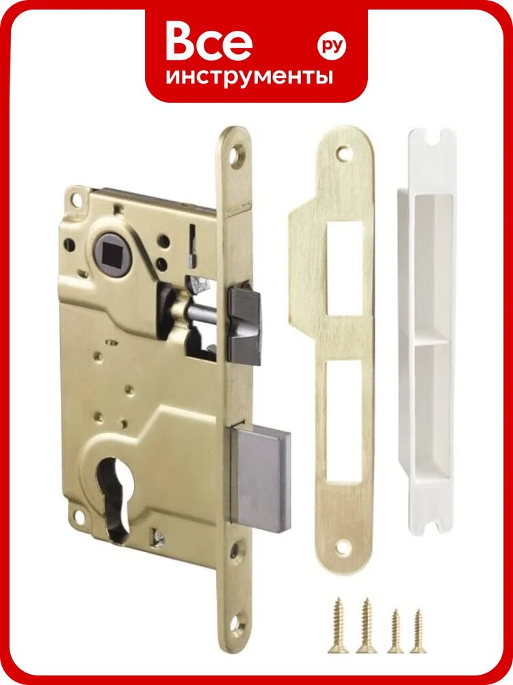 Межкомнатный замок под цилиндр ARMADILLO LH 25-50 SG BOX ригель+защёлка матовое золото 28391