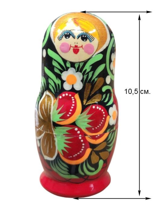 Матрешка Клубничка 3 места 10,5 см.