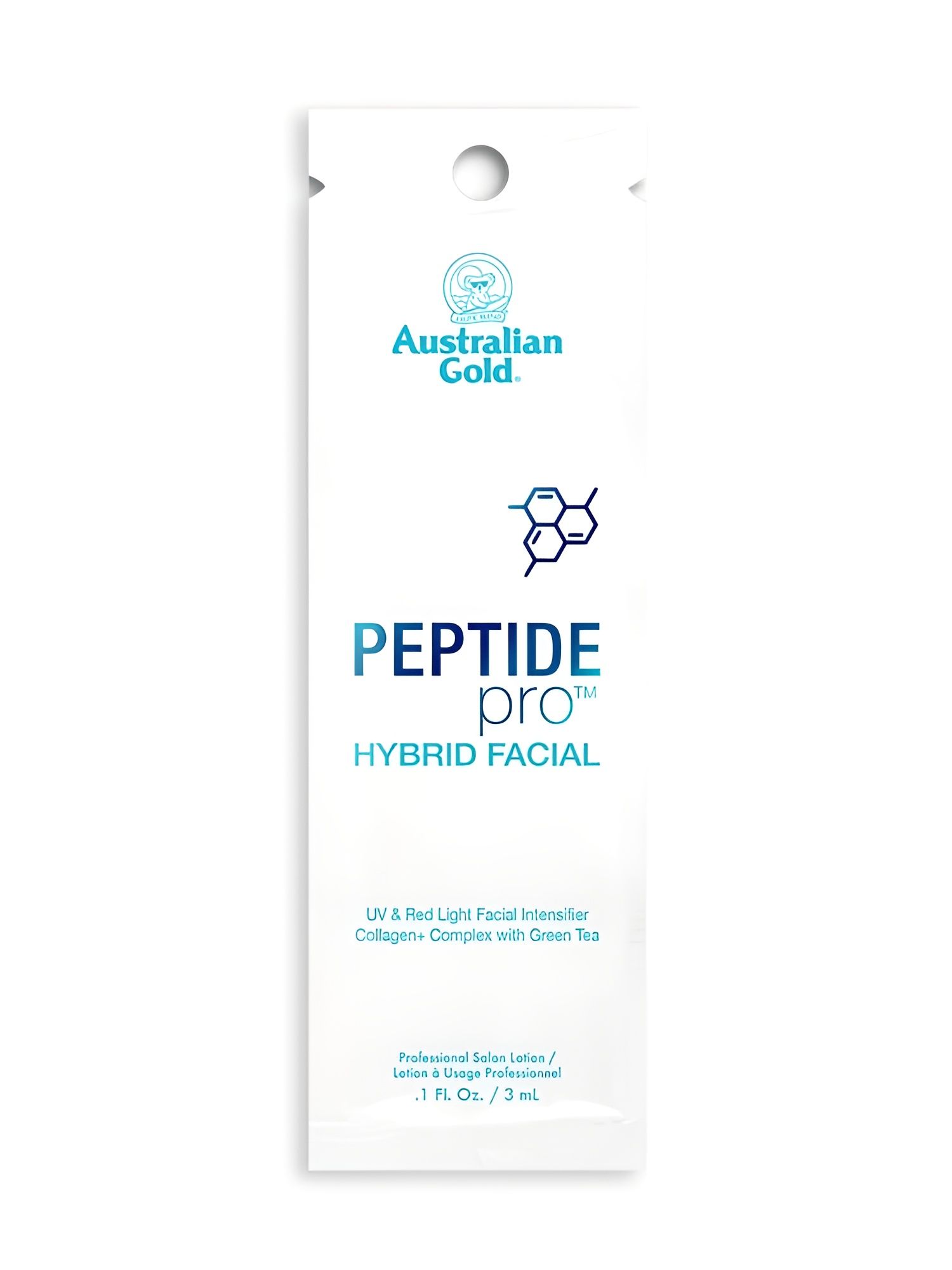 Гибридный лосьон активатор Australian Gold Peptide Pro Hybrid Facial для загара лица , саше 3 мл .