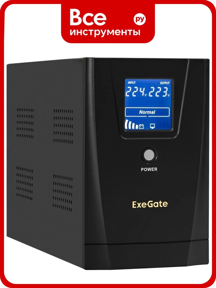 Источник бесперебойного питания ExeGate SpecialPro Smart LLB-2000. LCD. AVR.4C13. RJ. USB 2000VA/1200W, 4C13, RJ45/11, USB, металлический корпус, Black 292631