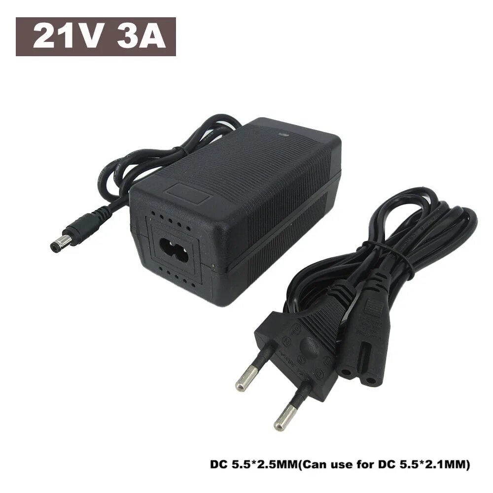 Зарядное устройство 21В 3А для литиевых аккумуляторов XT60 US, DC