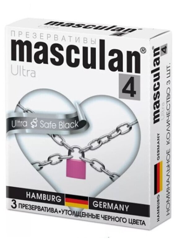 Маскулан Презервативы Masculan Ultra Safe Black № 3 утолщенные черного цвета