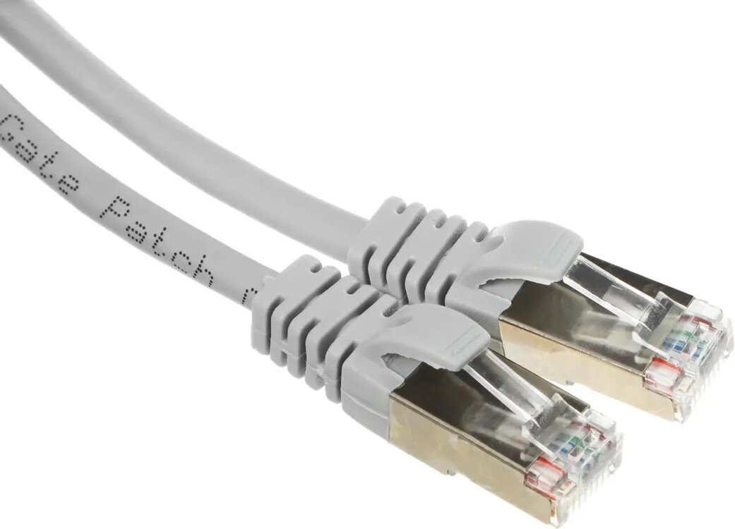 Патч-корд EXEGATE FTP-RJ45-RJ45-C5e-0,5M-GY FTP, кат.5E, 0.5м, 4 пары, алюминий омедненный, многожильный, белый