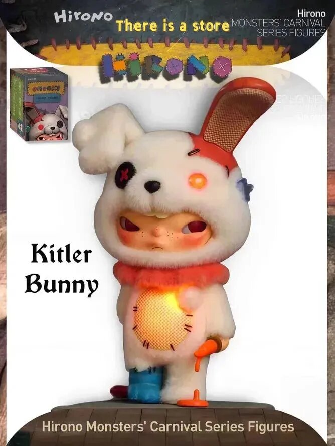 100% Original оригинал Коллекционная Hirono Monsters" Carnival Series Figures Killer Bunny
