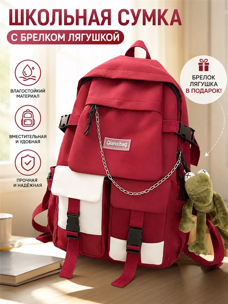 Школьная сумка Зеленый лягушка