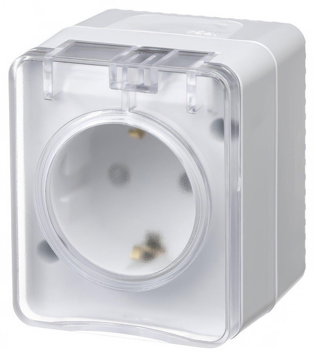 Розетка 1 пост Atlas Design Profi54 с/з со шторками белый